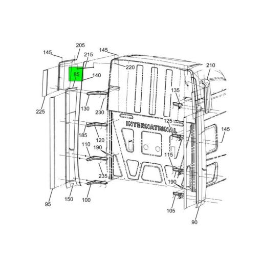 3595572C3 Navistar International | Air Cab Side Mounting Cab Extender ...