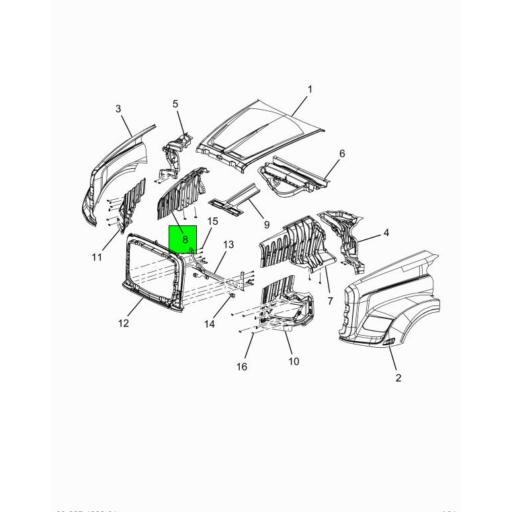 4130223C1 Navistar International | Hood Reinforcement Right Side ...