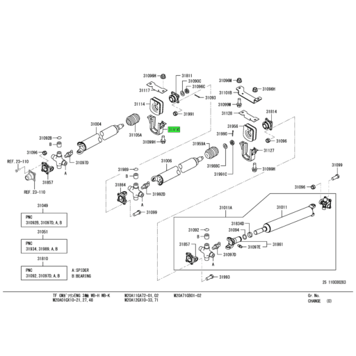 MB000079 Mitsubishi FUSO | Center Bearing Front Propeller Shaft Number ...