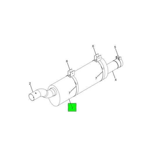 3539086C1 Navistar International | Muffler with Front Inlet and Rear ...