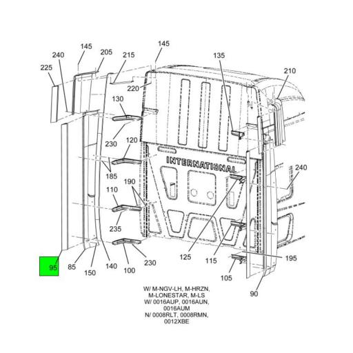 4128243C2 Navistar International | Cab Trim Molding Cab Exterior ...