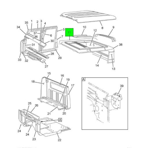 1664426C2 Navistar International | Inner Cab Roof Panel | Source One ...