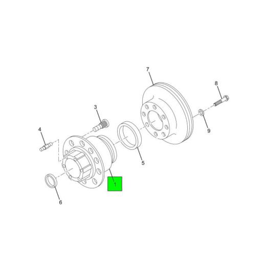 3531722C91 Navistar International | Wheel Hub with Cups and Stud Steel ...
