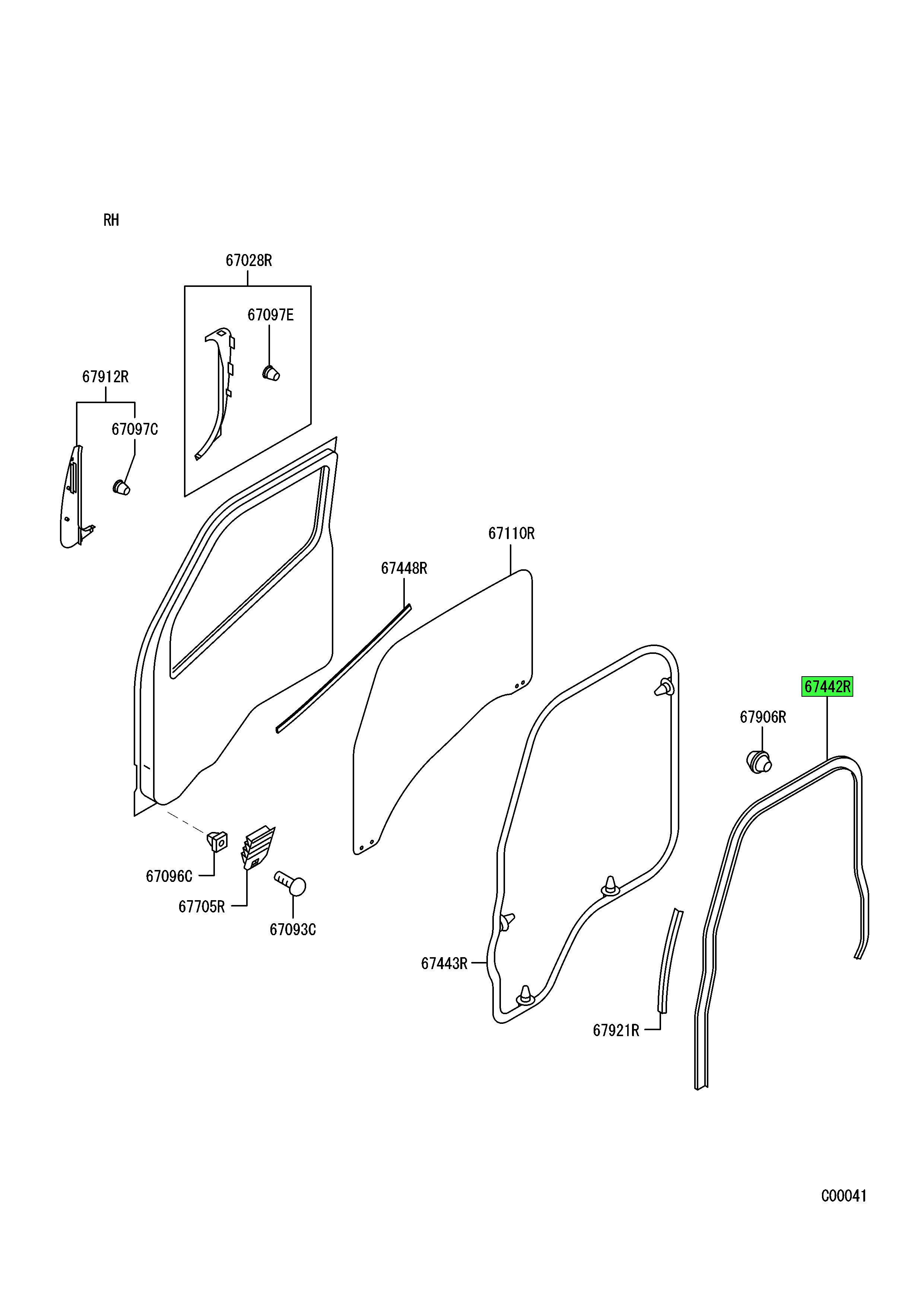 MK580533 Mitsubishi FUSO | Inner Right Hand Front Door Opening ...