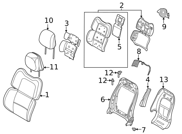 LC5Z5460762AA Ford | Seat Back Panel Trim | Source One Parts Center