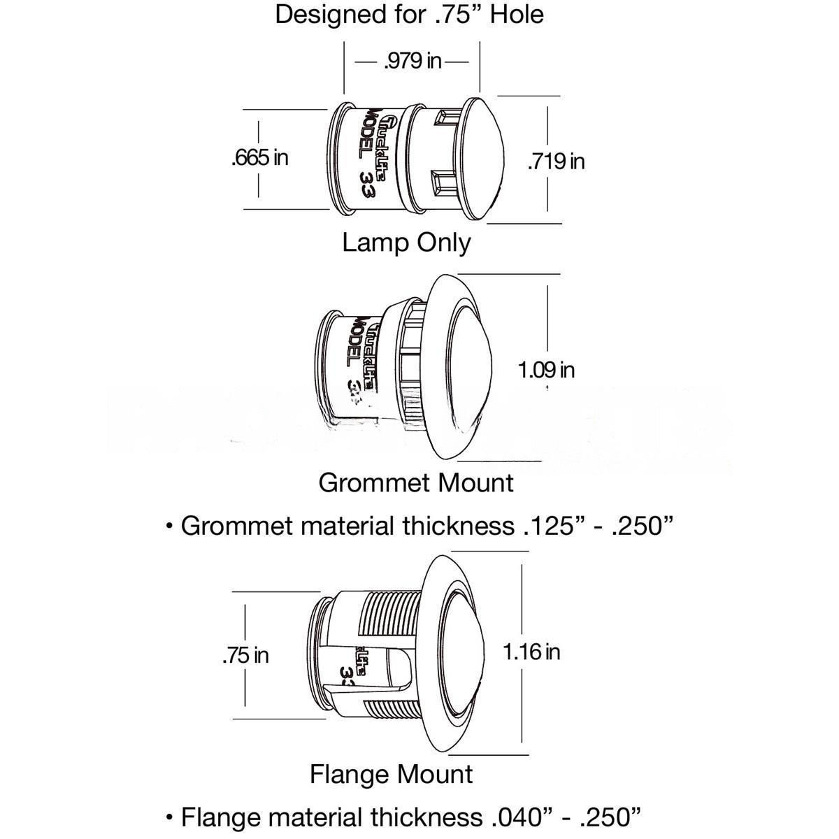 33075RTLT Kenworth | Model 33 PC Rated LED Light Red | Source One Parts ...