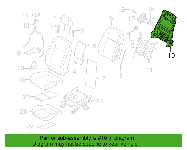DT1Z6161019B Ford | Seat Back Frame - Left Front | Source One Parts Center