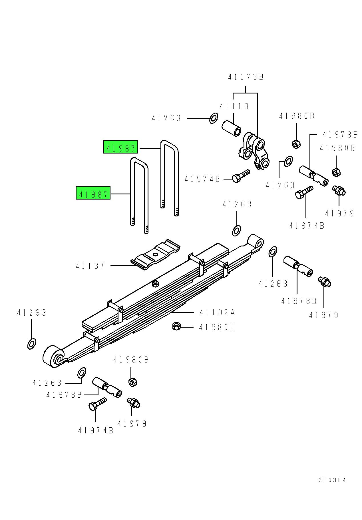 MH002462 Mitsubishi FUSO | Rear Suspension Spring U-Bolt | Source One ...