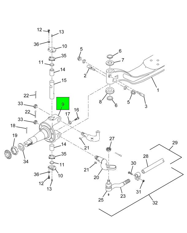 1695791C91 Navistar International | Left Steering Knuckle with Bushing ...