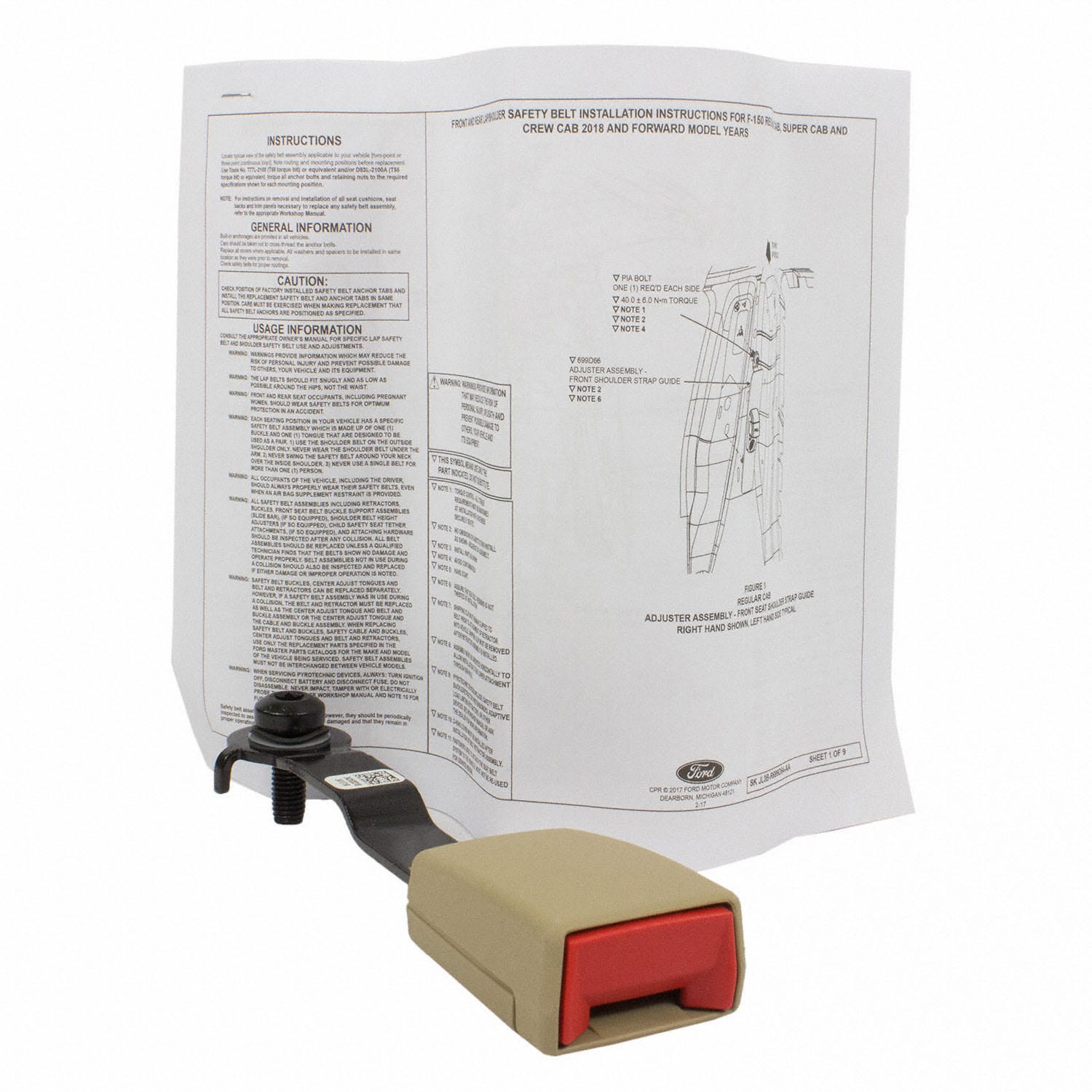 JL3Z1660044AD Ford | Seat Belt Receptacle - Right Rear Center | Source ...