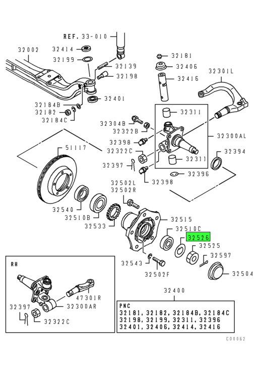 MB025126 Mitsubishi FUSO | Front Wheel Hub Bearing Lock Plate | Source ...